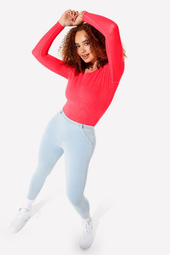 Mesh Me Smoothing Sleeved Thong Bodysuit - Fabletics