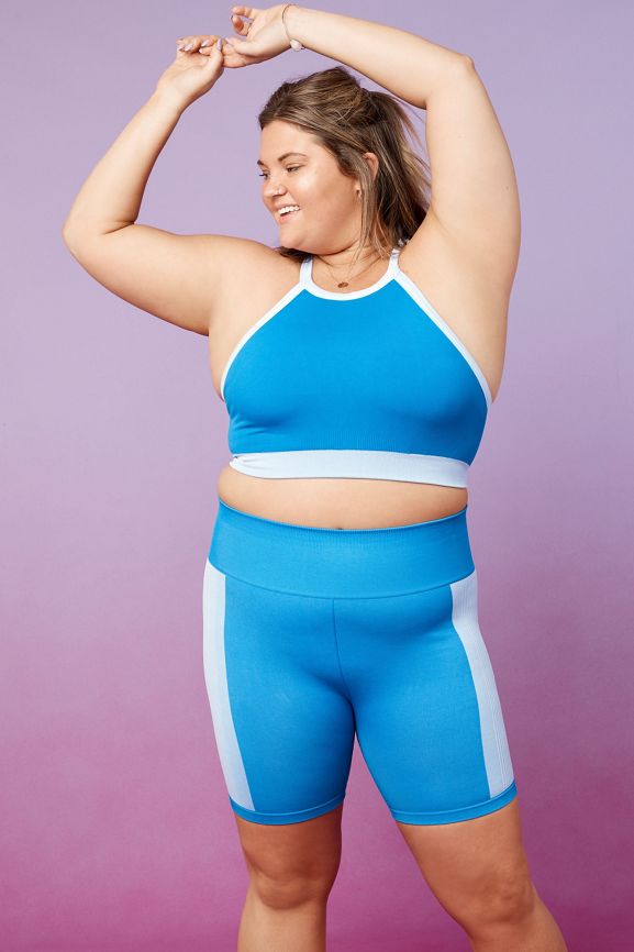 High-Waisted Seamless Ribbed Short 7" Fabletics